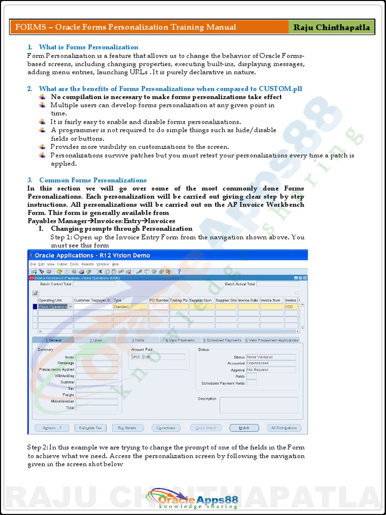 11 - FORMS - Oracle Forms Personalization Training Manual PDF | PDF | Parameter (Computer ...