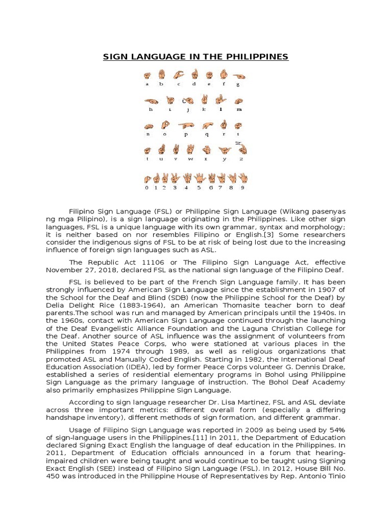 Sign Language in The Philippines | PDF | Semiotics | Communication