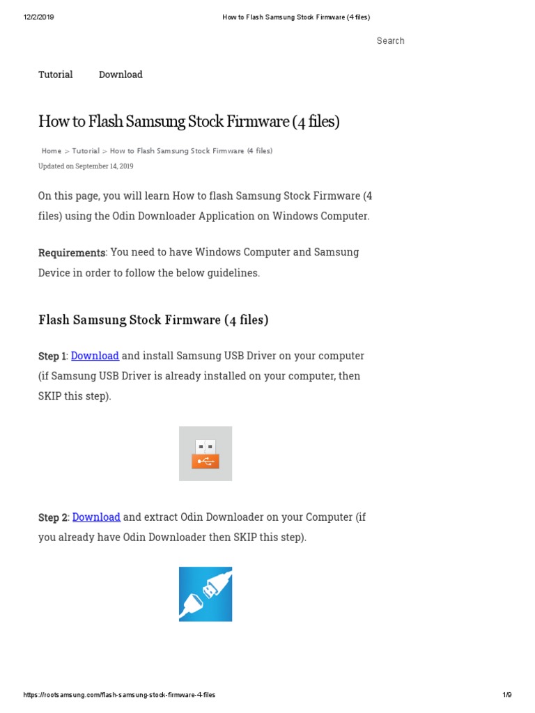 How To Flash Samsung Stock Firmware (4 Files) PDF | PDF | Flash Memory ...