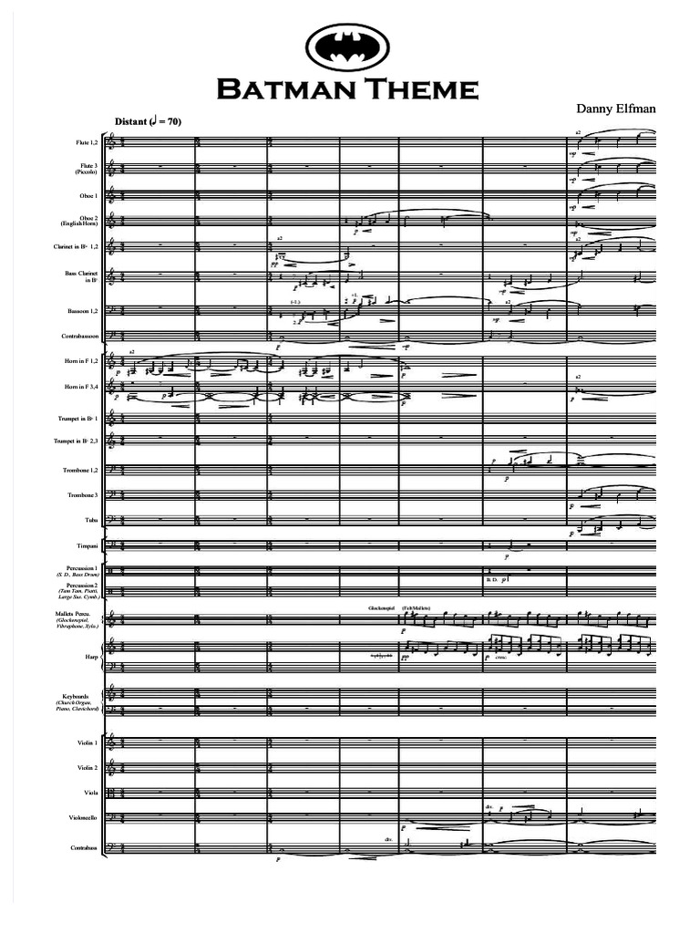 Danny Elfman Batman Theme Sheet Music | PDF | Symphony Orchestras ...