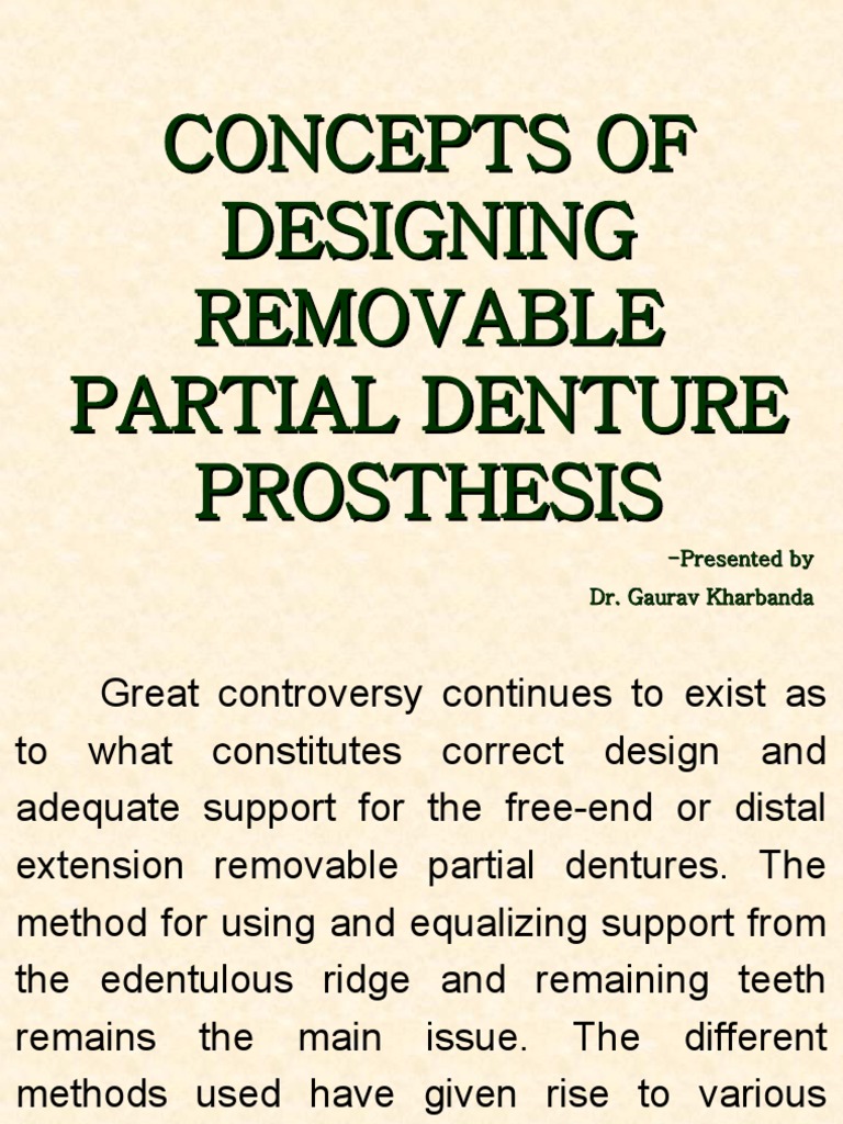 RPD Design Concepts and Considerations | PDF | Dentures | Animal Anatomy