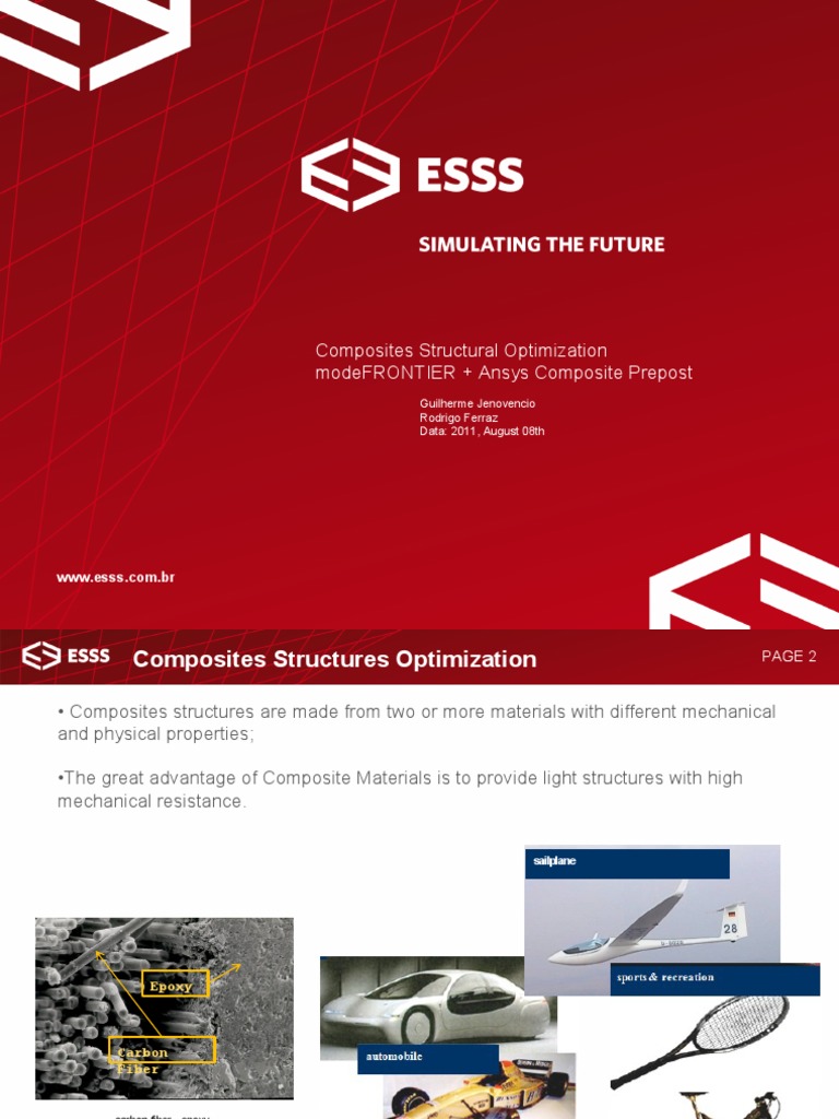 Composites Structural Optimization modeFRONTIER + Ansys Composite ...