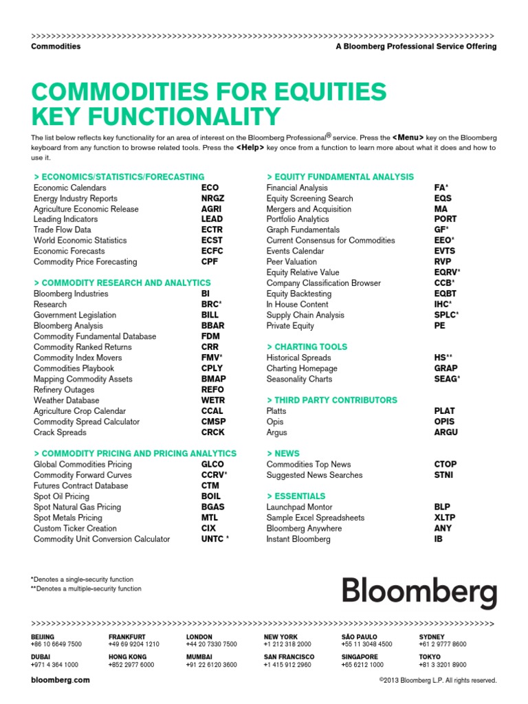 Commodities For Equities Key Functionality: Equity Fundamental Analysis ...