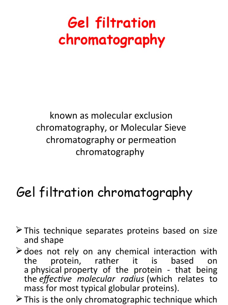 Gel Filtration | PDF | Chromatography | Biology
