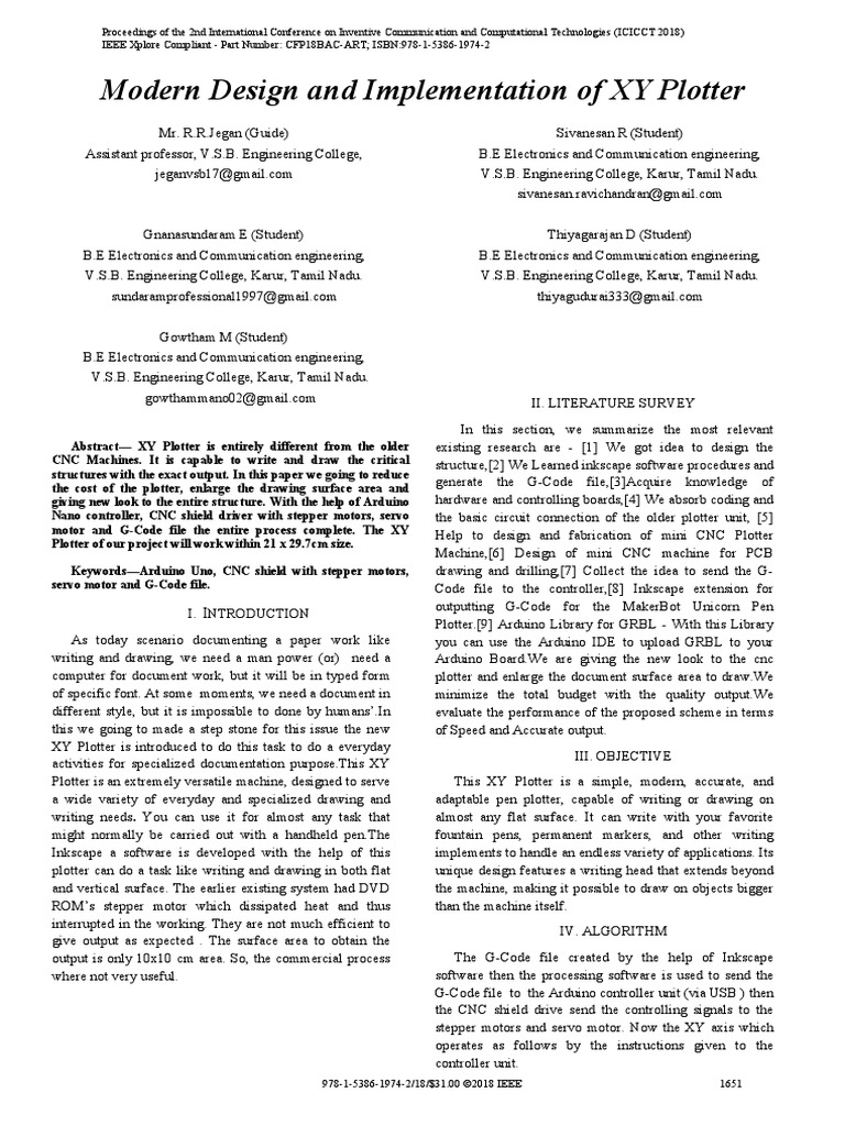 2018 - Modern Design and Implementation of XY Plotter PDF | PDF ...