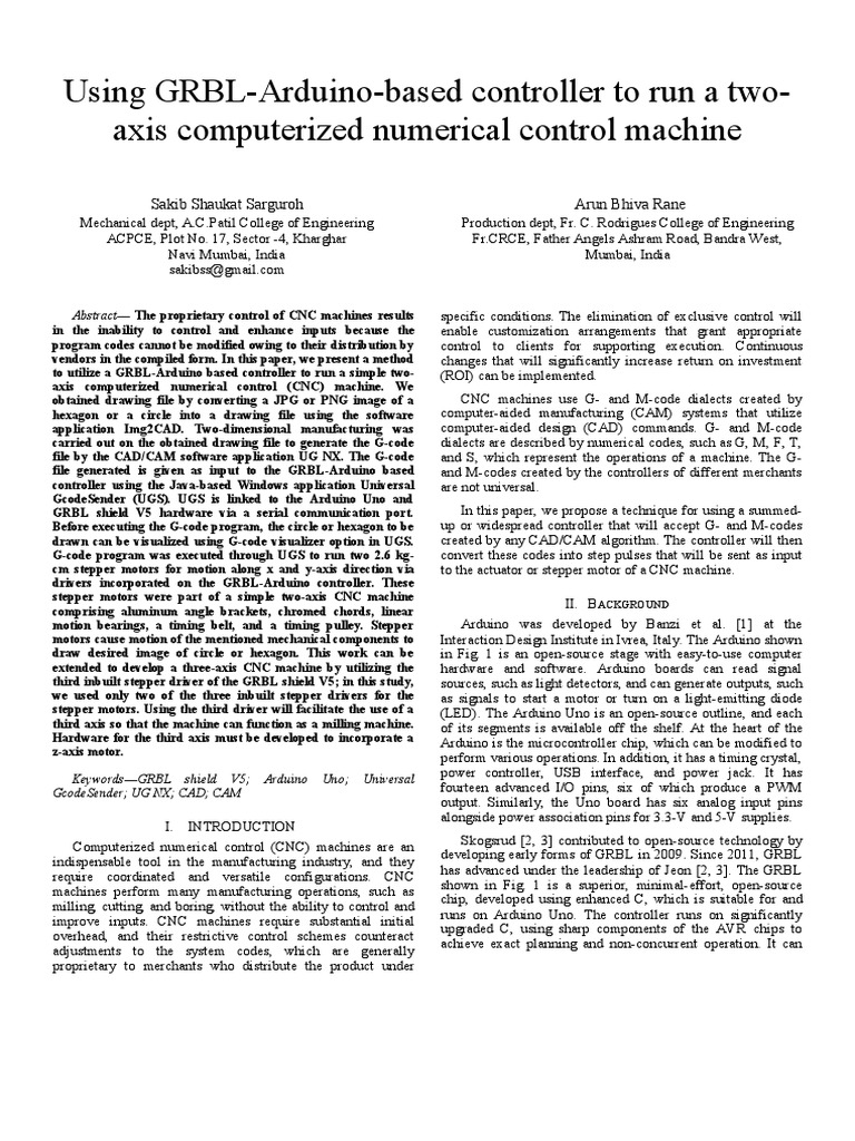 2018 Using Grbl Arduino Based Controller To Run A Two Axis Computerized Numerical Control 4111