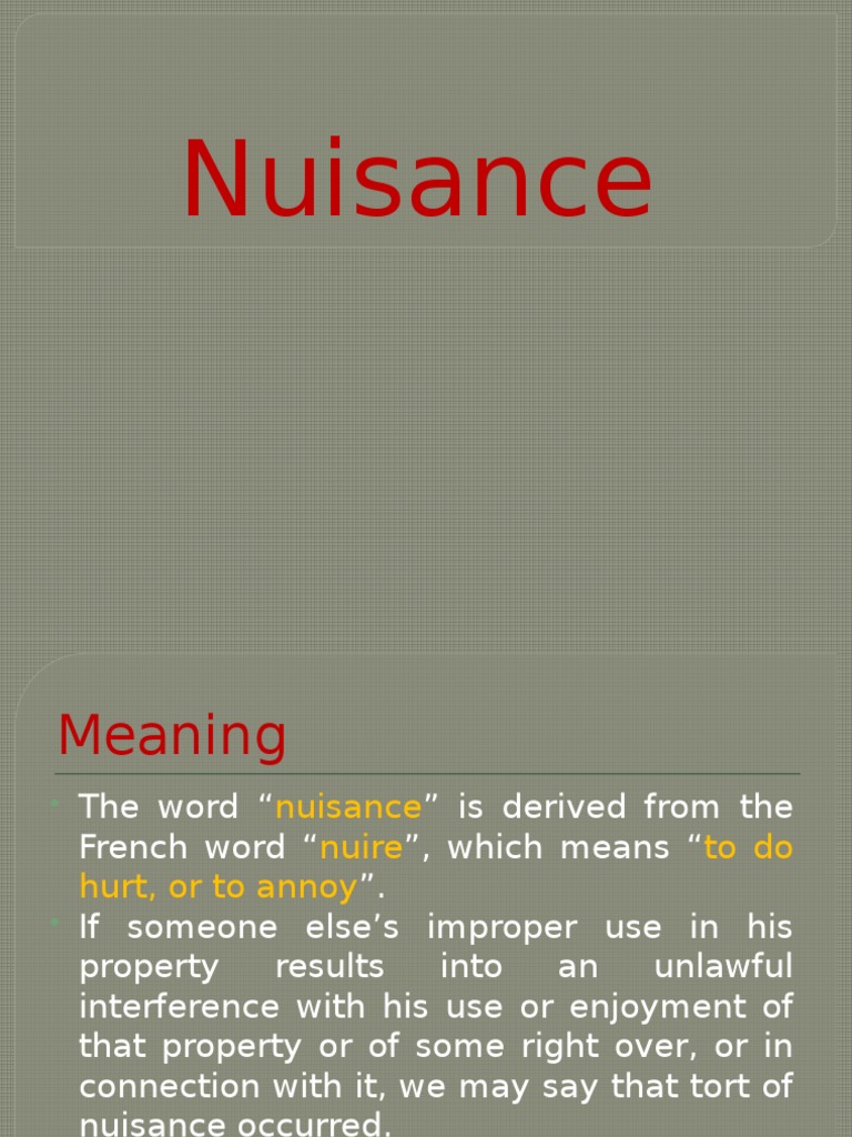 Nuisance | PDF | Nuisance | Trespass
