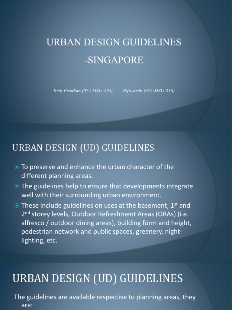URBAN DESIGN GUIDELINE Singapore | PDF | Buildings And Structures ...