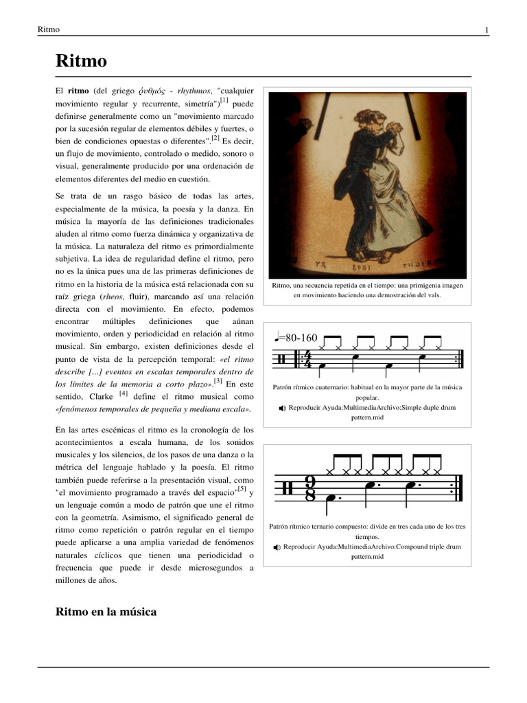 El Ritmo - Wikipedia PDF | PDF | Ritmo | Notación musical