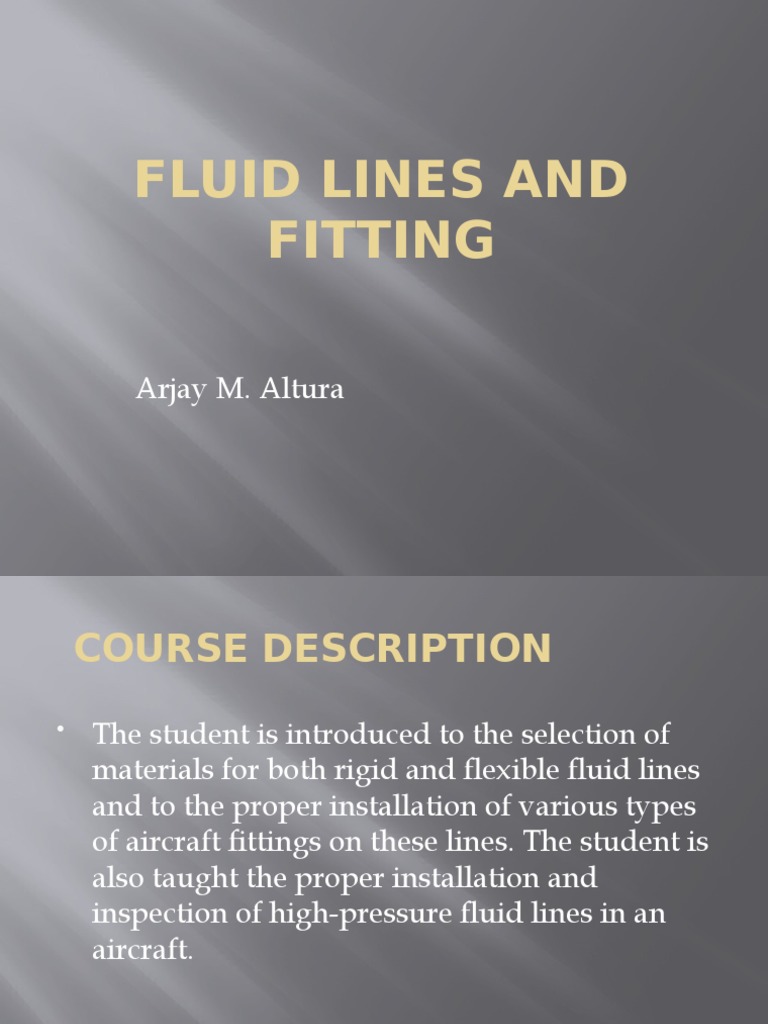 Aircraft Rigid Fluid Lines Overview | PDF | Pipe (Fluid Conveyance ...