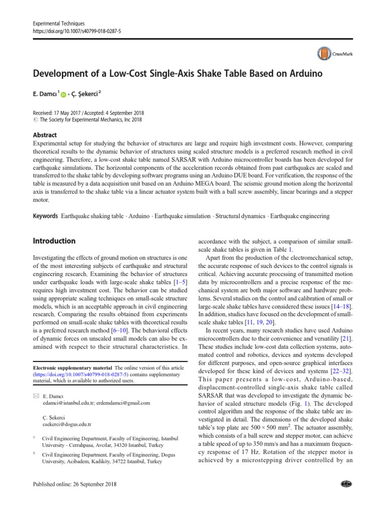2018 - Development of A Low-Cost Single-Axis Shake Table Based On ...
