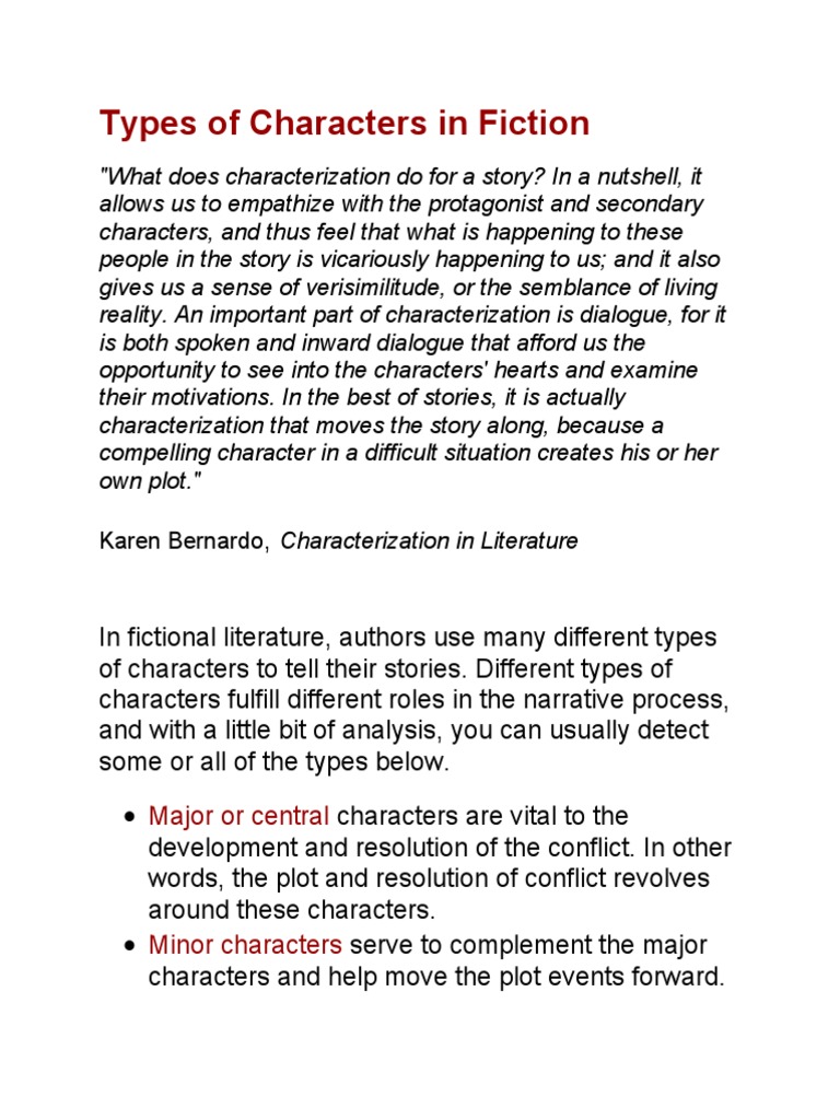 Types of Characters in Fiction | PDF | Ebenezer Scrooge | Plot (Narrative)