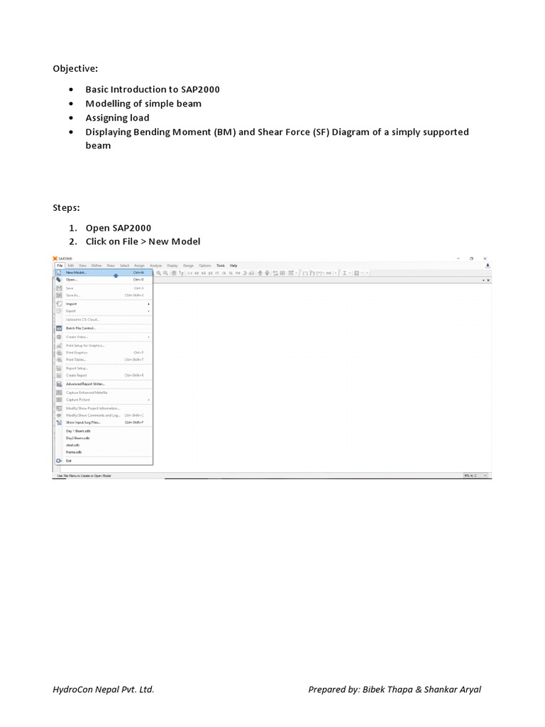 SAP2000 Basics: Beam Modeling Guide | PDF