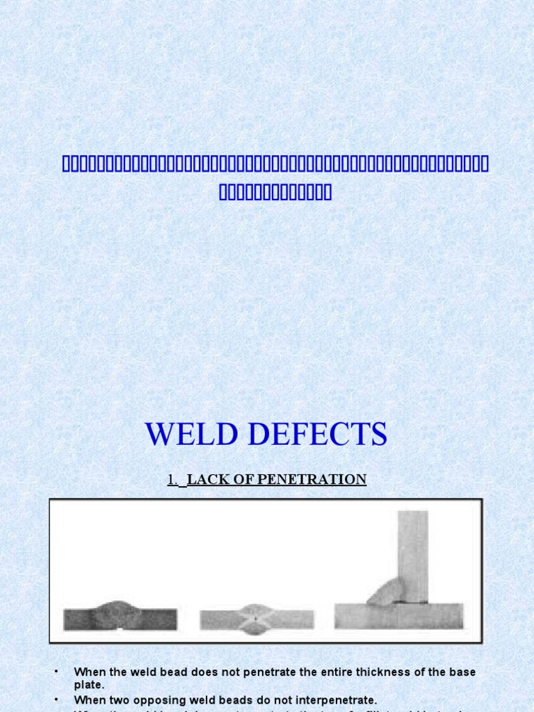 NDT For Weld Defects | PDF | Construction | Welding