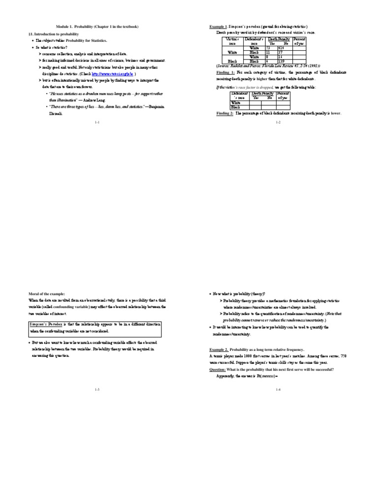 MAST20006 Module1 Slides | PDF | Probability | Probability Theory