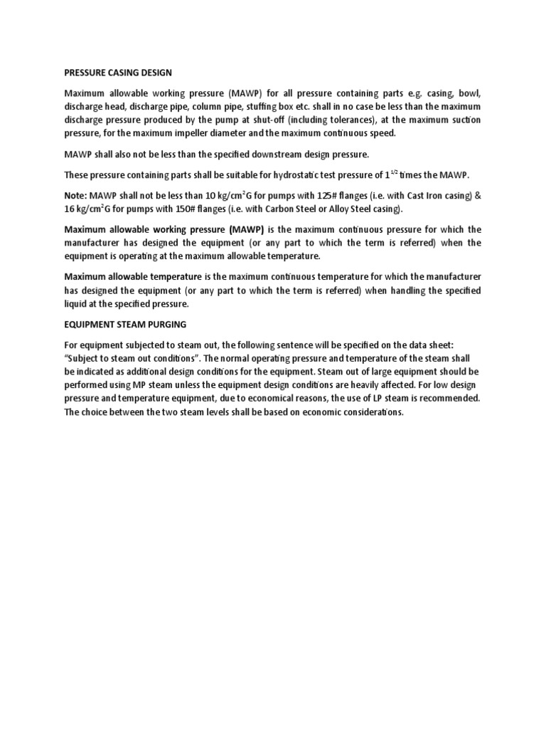 Pressure Casing Design | PDF