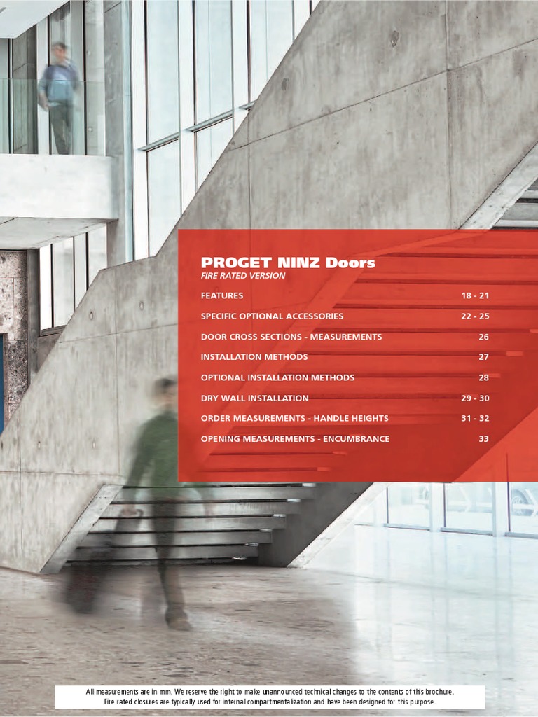 Proget Ninz Doors: Fire Rated Version | PDF | Door | Drywall