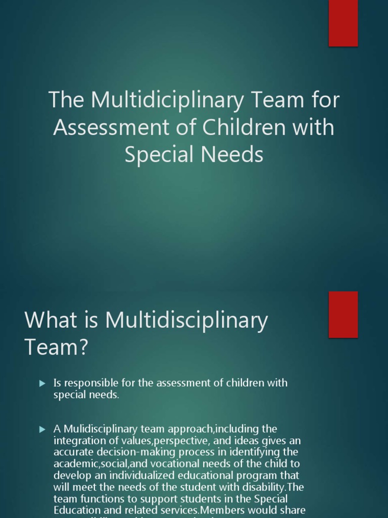 Multidisciplinary Assessment Team Roles | PDF | Special Education ...