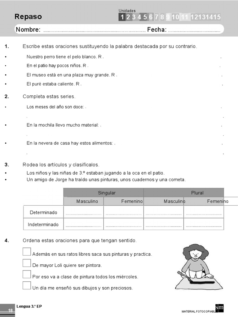 Lengua 4 PRIMARIA-Examen-Sm | PDF