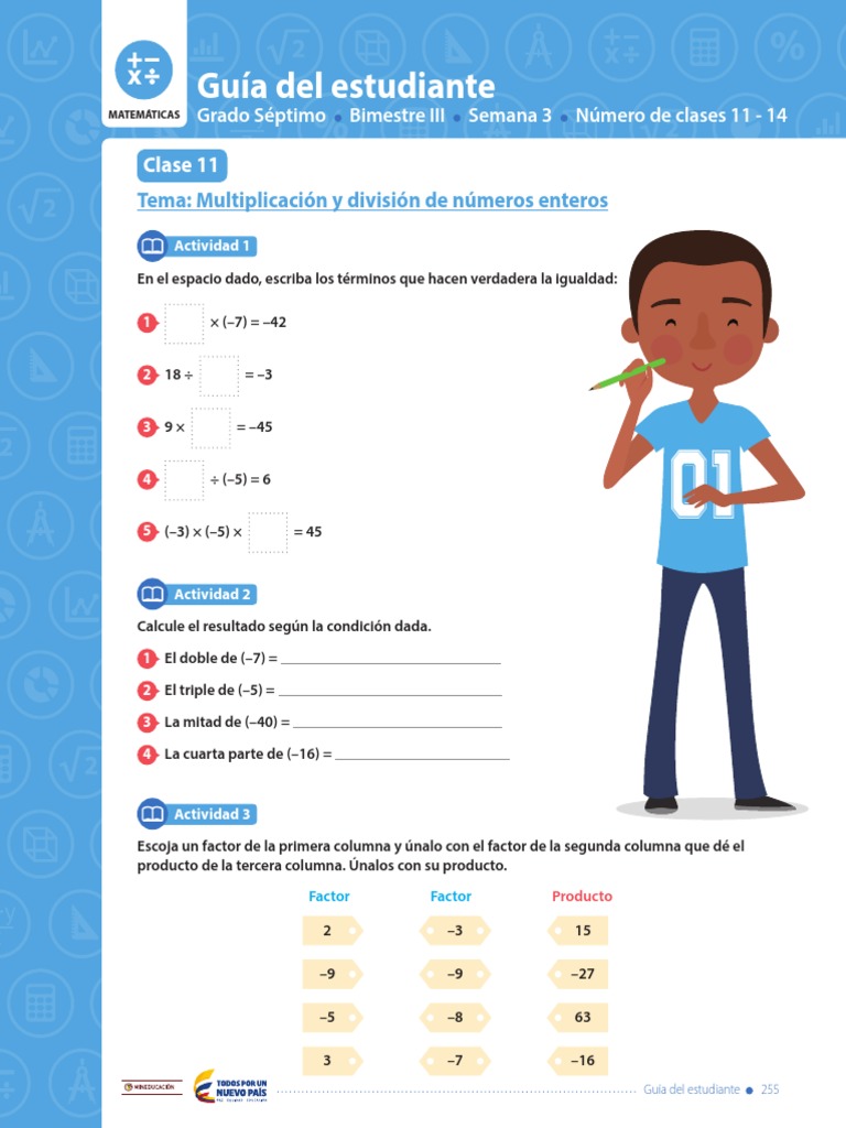 Guía sobre operaciones básicas con números enteros | PDF | Entero ...