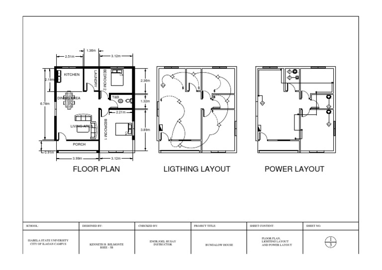 Floor Plan Ligthing Layout Power Layout: Kitchen | PDF