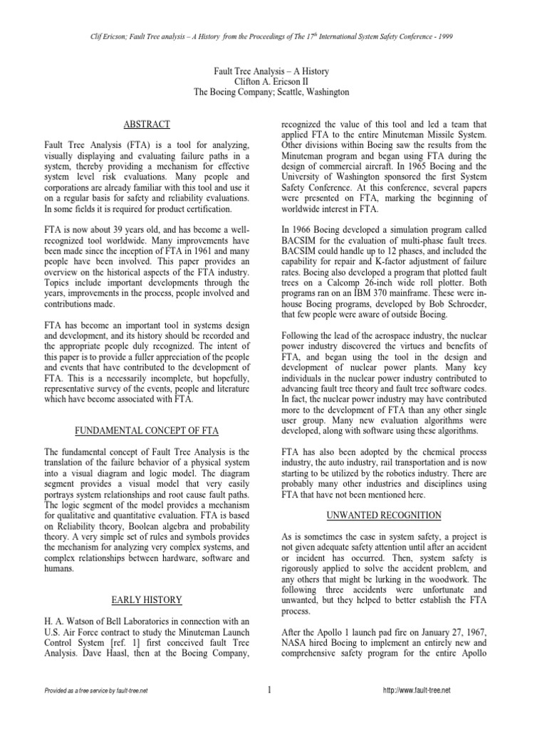 FTA History | PDF | Reliability Engineering | Computing And Information ...