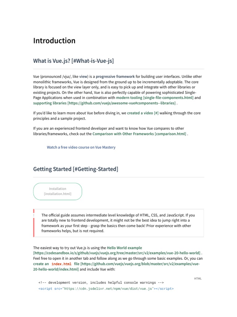 Introduction to Vue.js | PDF | Information Technology Management ...