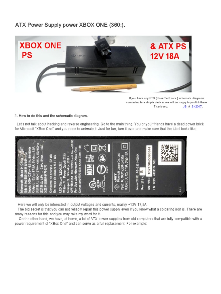 XBox One Power From ATX Power Supply | PDF | Digital Electronics ...