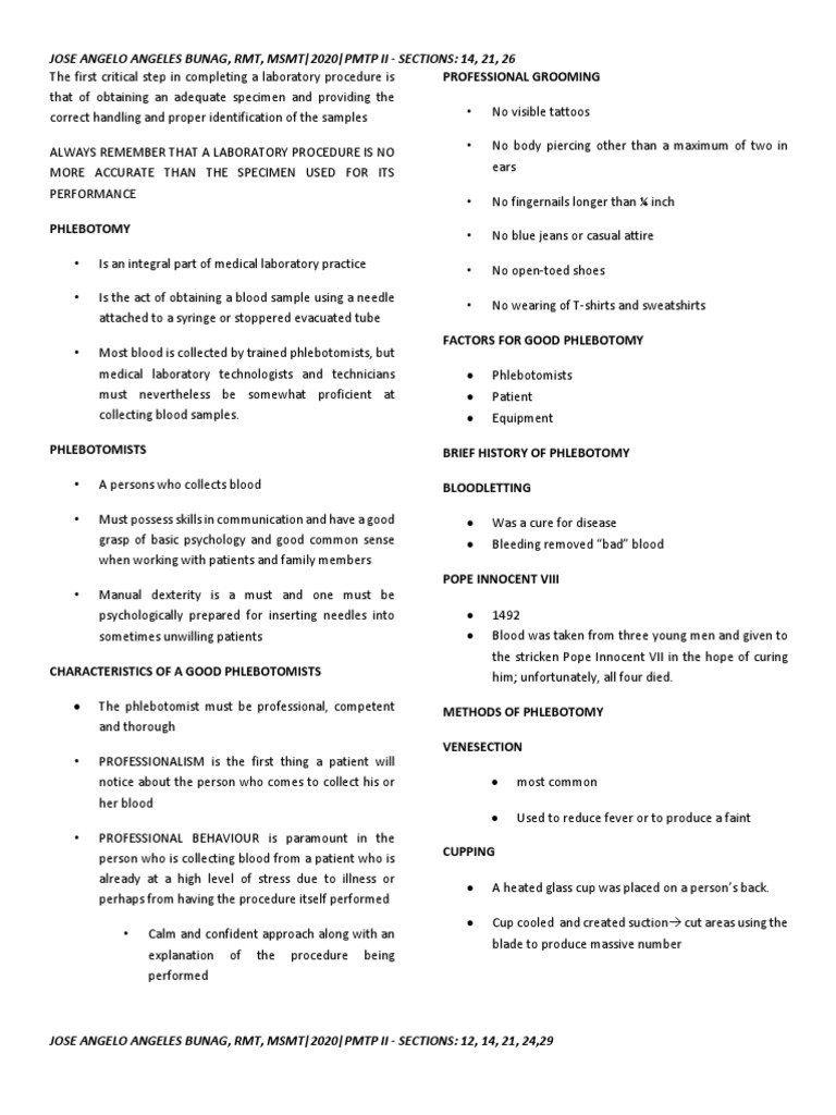 Introduction To Phlebotomy | Download Free PDF | Medical Laboratory ...