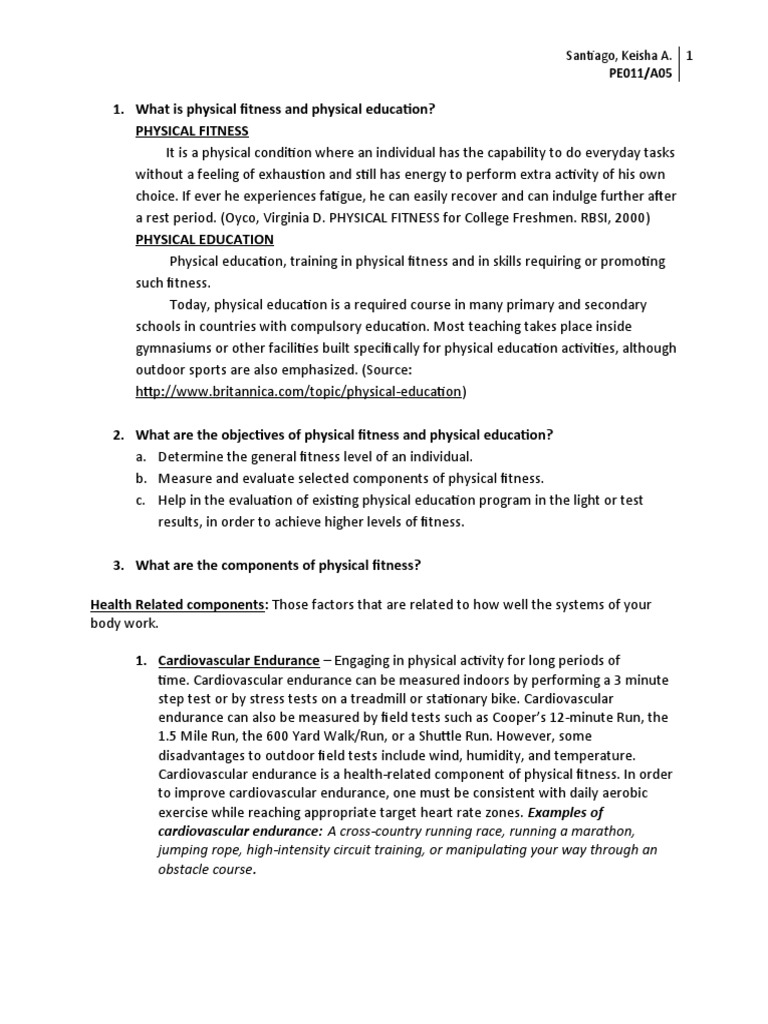 Physical Fitness Guide for Students | PDF | Flexibility (Anatomy ...