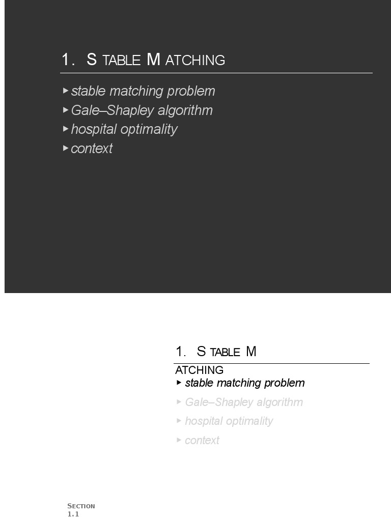Atching: Stable Matching Problem Gale-Shapley Algorithm Hospital Optimality Context | PDF ...