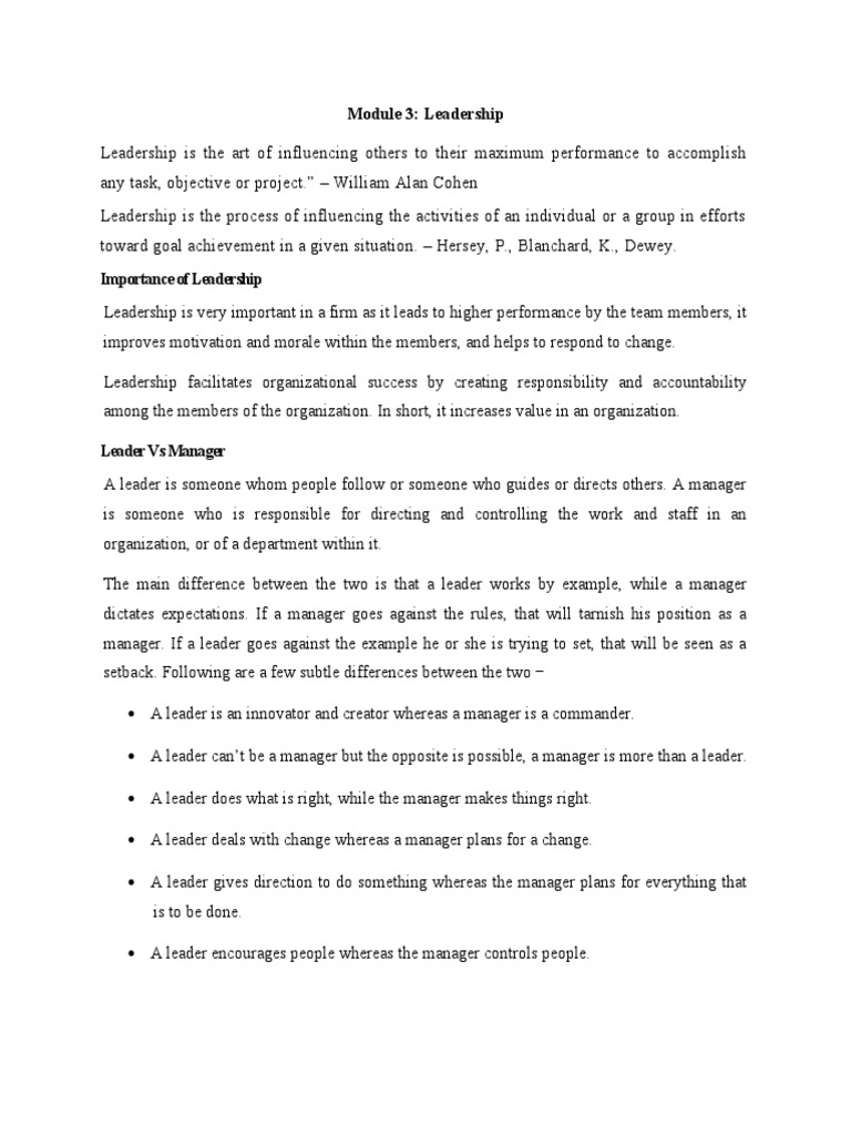 Leadership Project | PDF | Leadership | Transformational Leadership