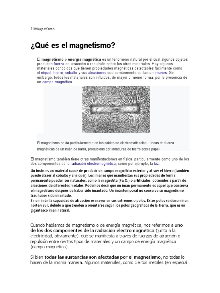 El Magnetismo | PDF | Magnetismo | Imán