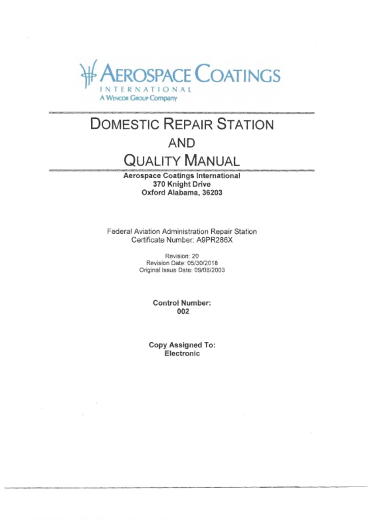 Aerospace Coatings Quality Manual | PDF | Federal Aviation ...