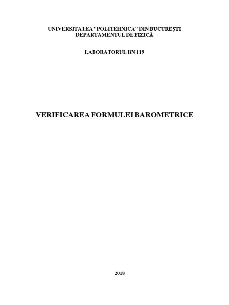 Formula Barometrica | PDF