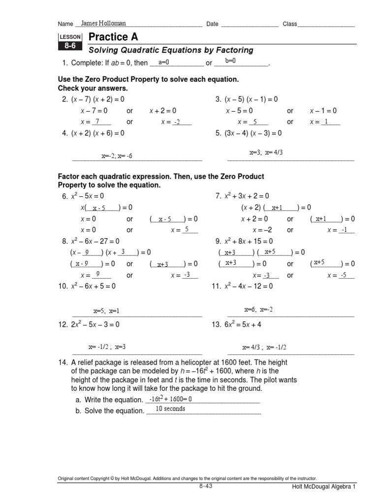 Kami Export - James Holloman - 8-6 A | PDF | Algebra | Teaching Mathematics