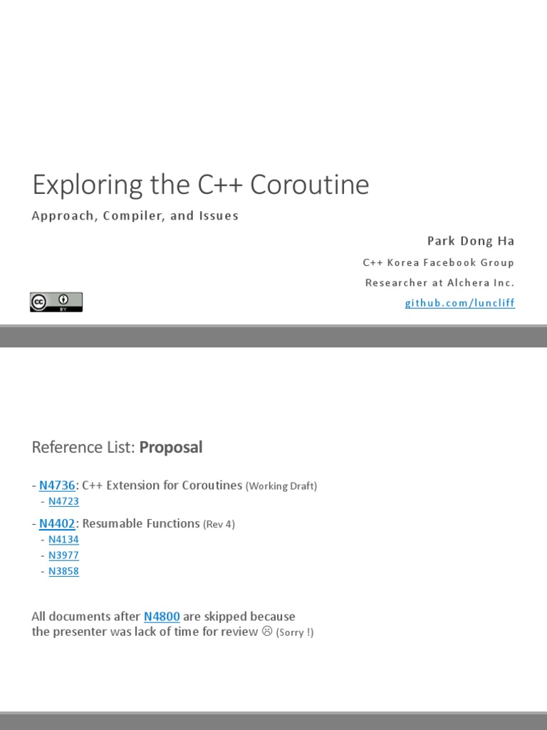 Coroutines In Cpp Pdf Subroutine Object Oriented Programming 