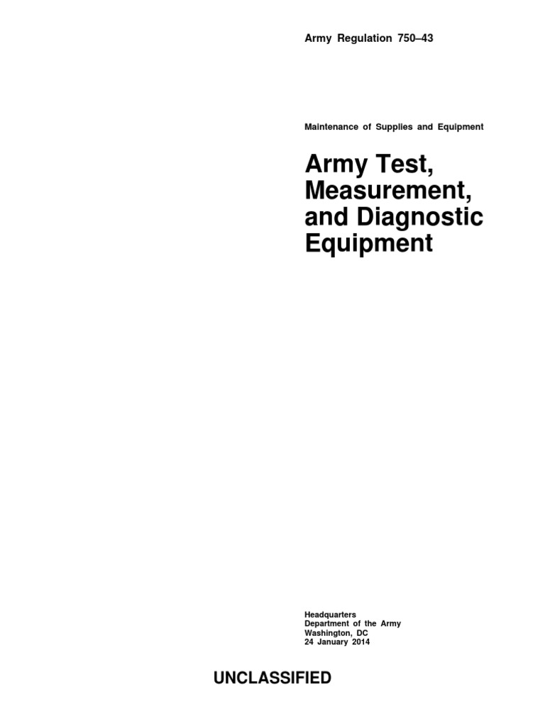 Army Test, Measurement, and Diagnostic Equipment: Unclassified | PDF ...