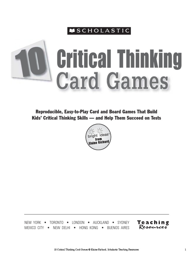 SCHOL Critical Thinking Card Games PDF | PDF | Reading Comprehension