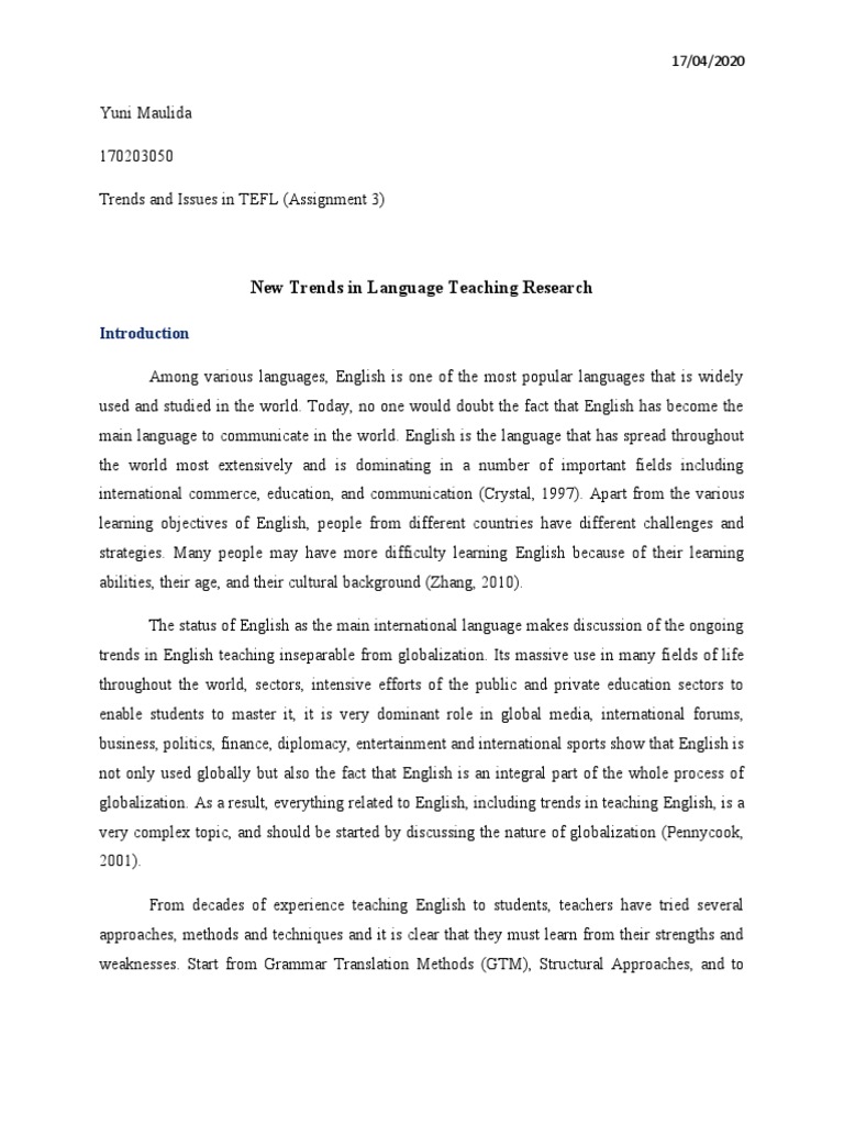 New Trends in TEFL Research | PDF | Educational Technology | Language ...