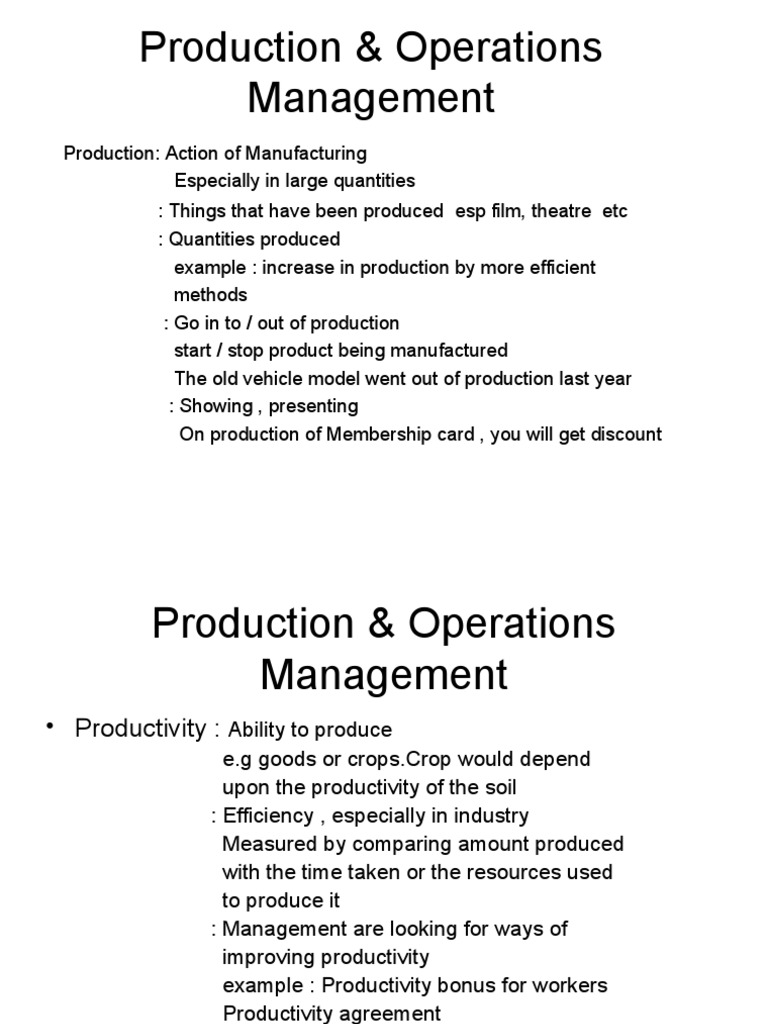 Production and Operations Management | PDF | Operations Management | Inventory