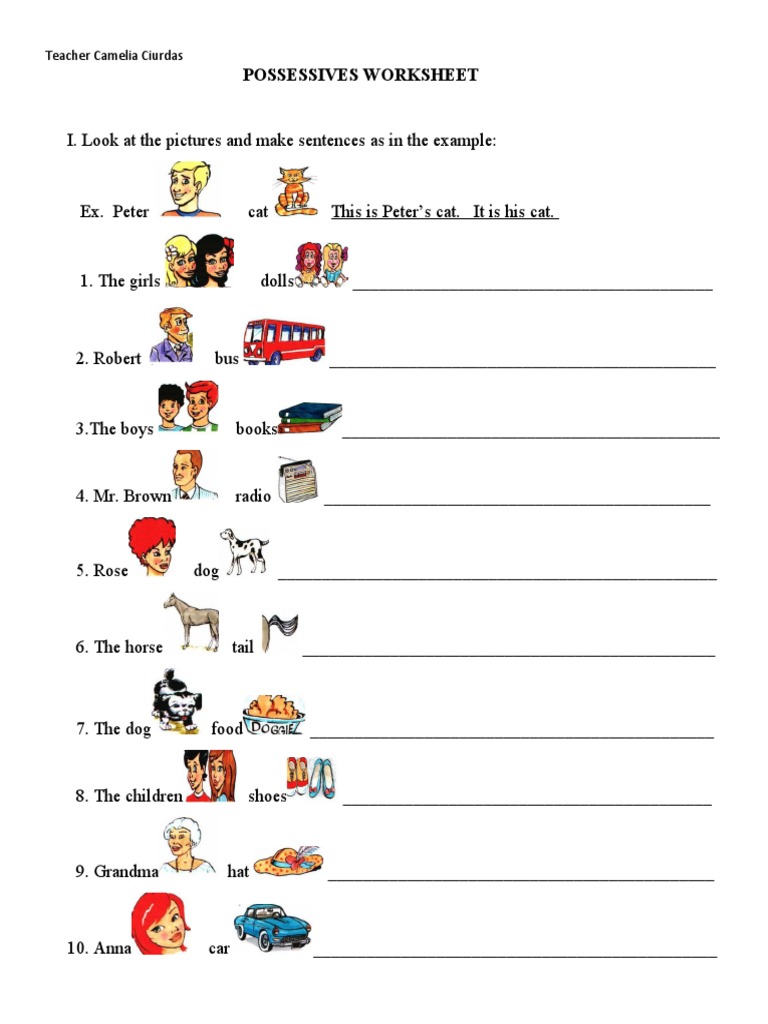 0 Possessives Worksheet | PDF | Foreign Language Studies | Home & Garden
