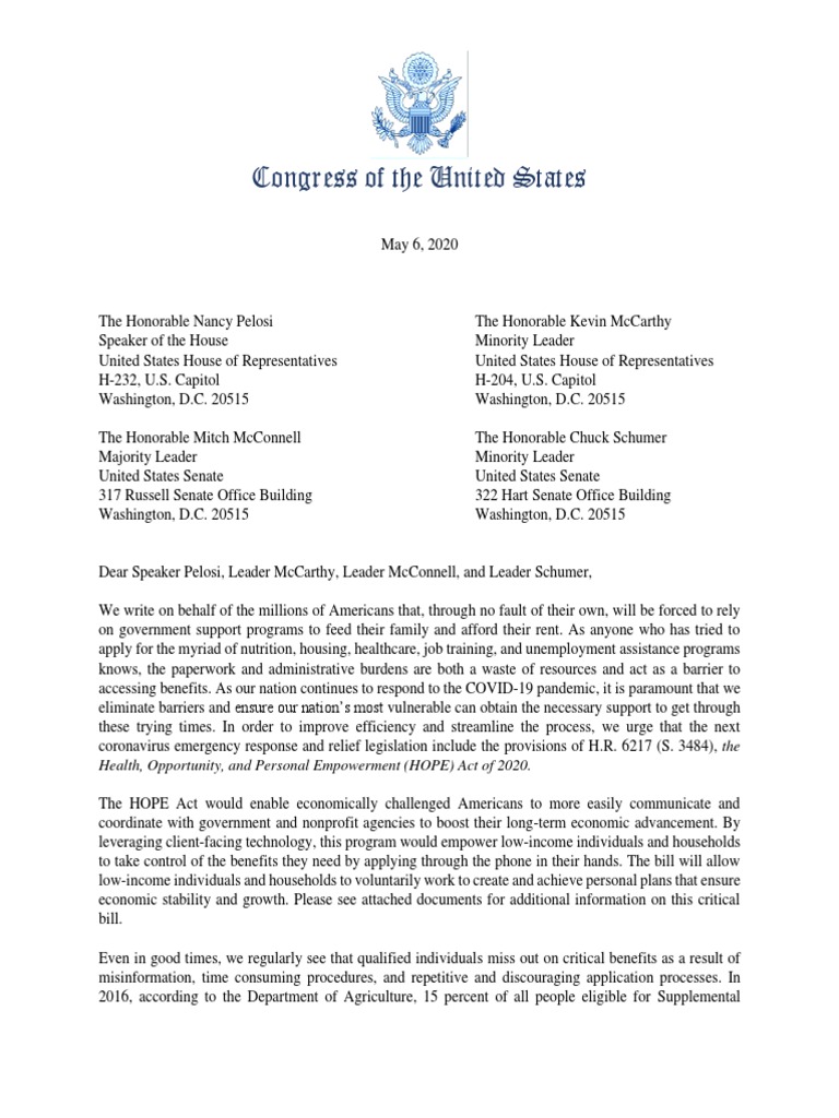 Streamlining Benefits Access: HOPE Act | PDF | Supplemental Nutrition ...