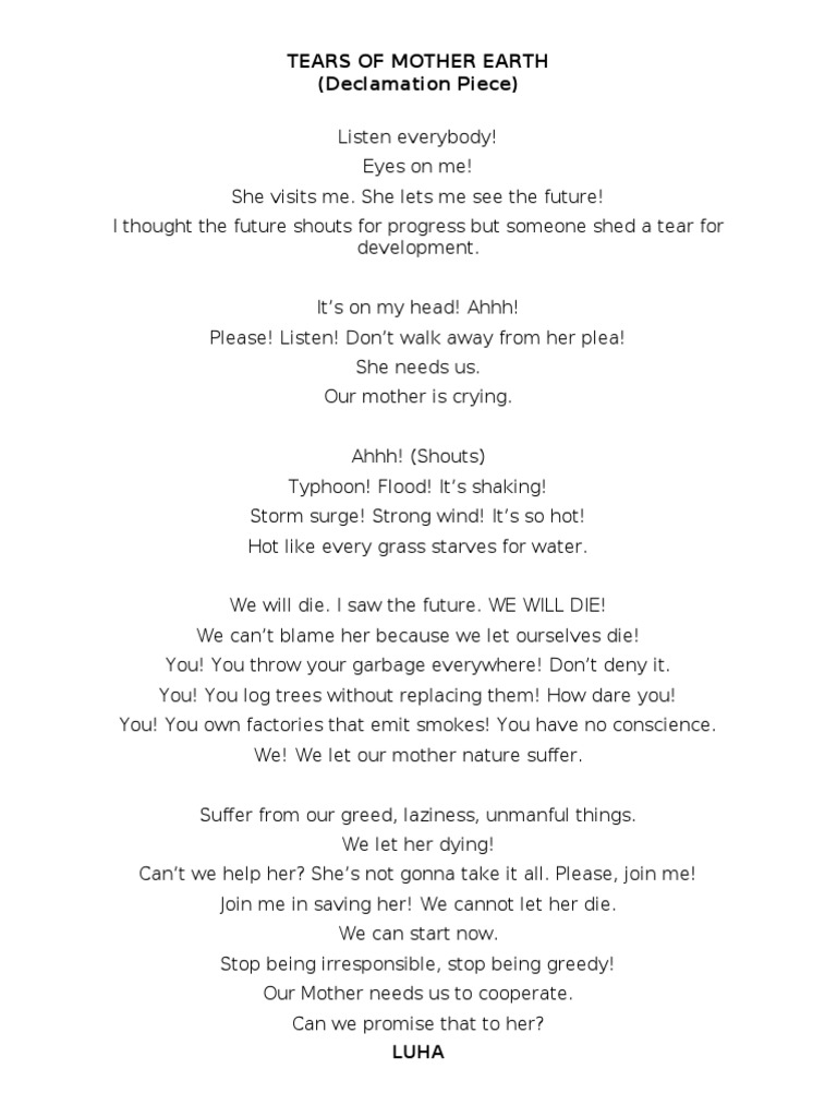 Declamation Piece | PDF