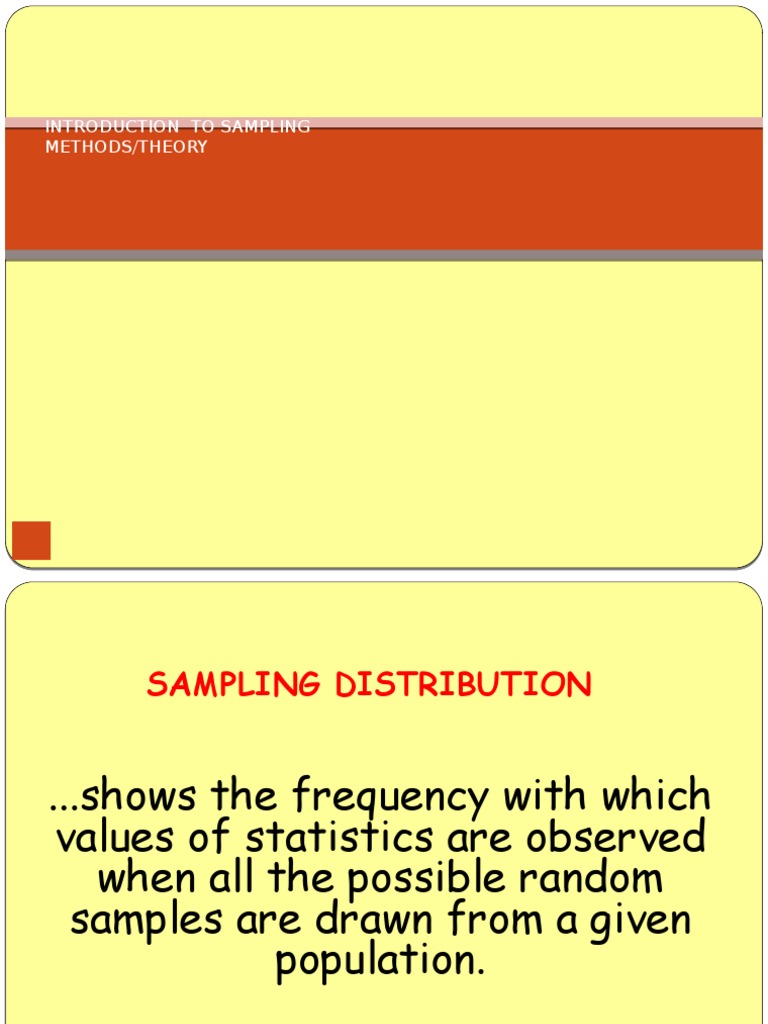 Introduction To Sampling Methods/Theory | PDF | Stratified Sampling ...