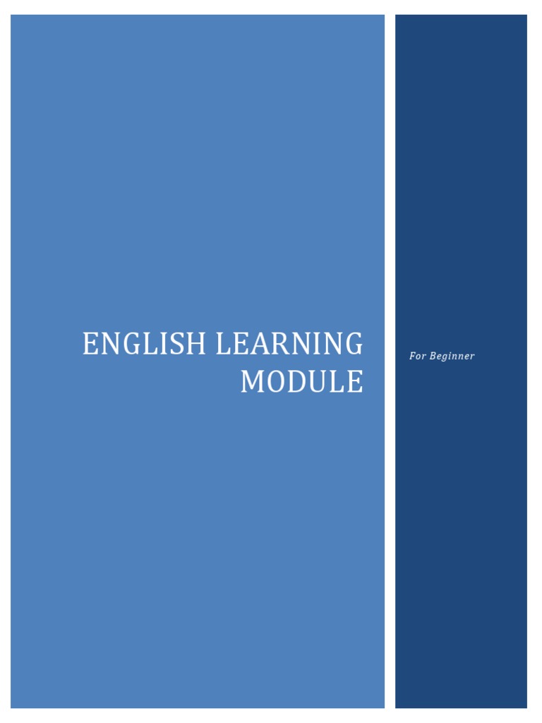 ENGLISH LEARNING MODULE For Beginner PDF | PDF | Grammar | Language ...