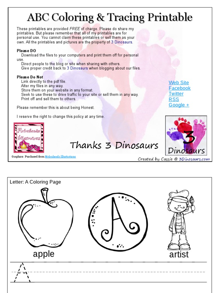 ABC Coloring & Tracing Printable | PDF | Websites | Software