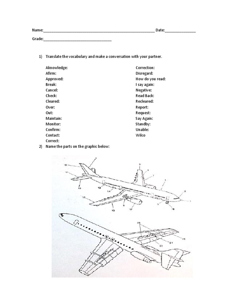 Airport Vocabulary Exercises Worksheet | PDF | Airport | Runway