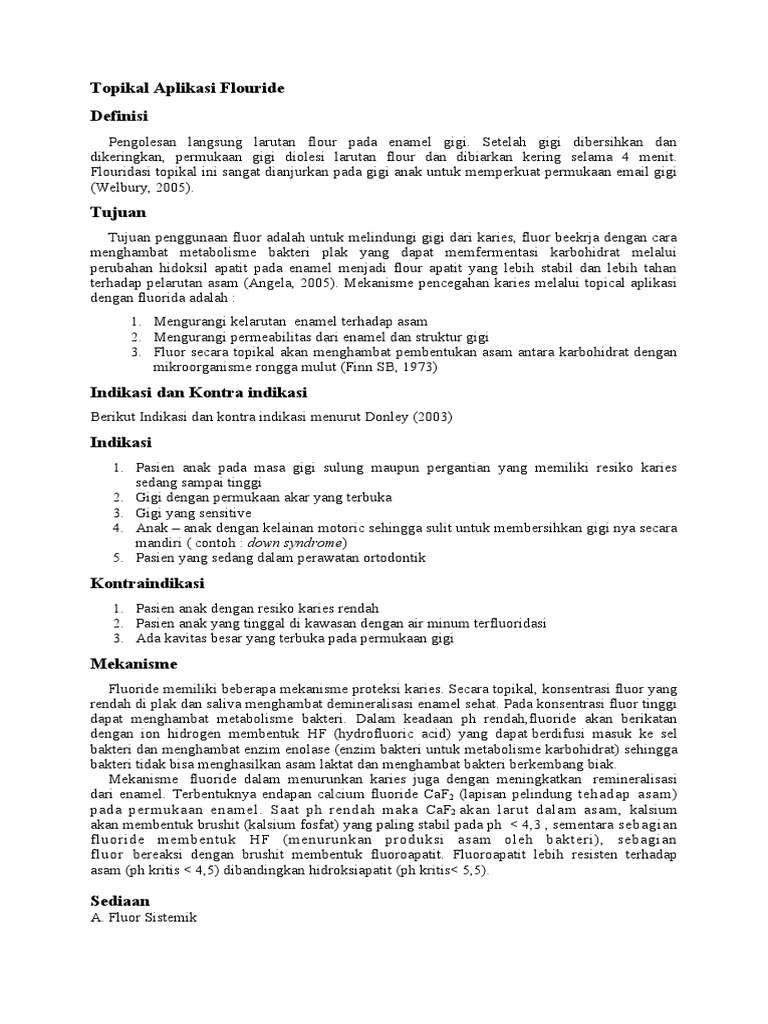 Topikal Aplikasi Flouride | PDF