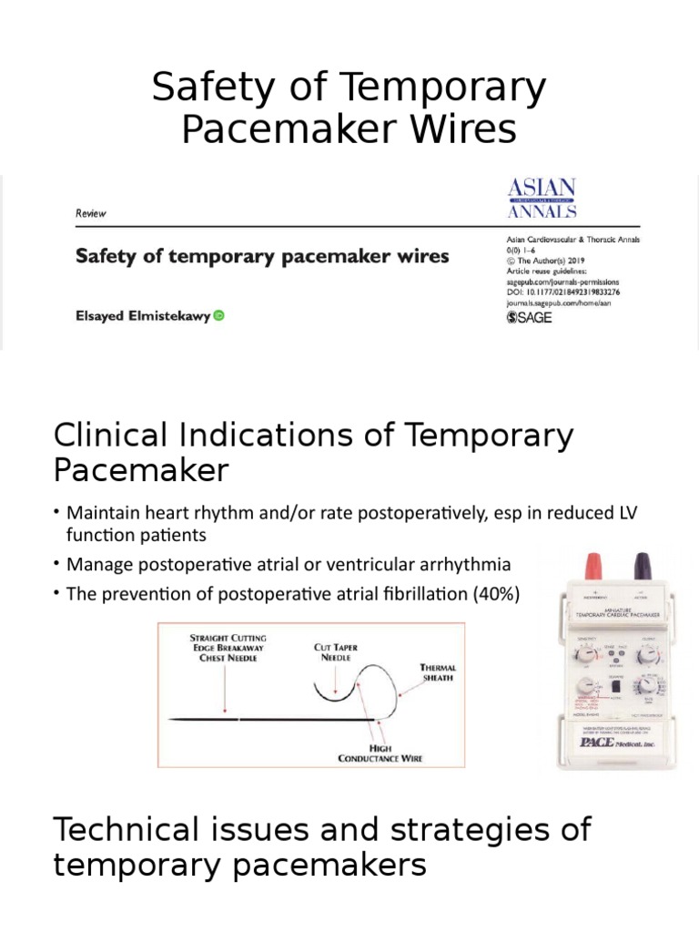 Safety of Temporary Pacemaker Wires | PDF | Artificial Cardiac ...